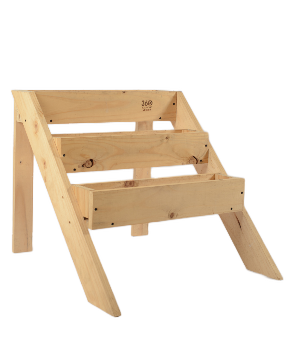 Huerto vertical de madera - 3 niveles – 360 Soluciones Verdes